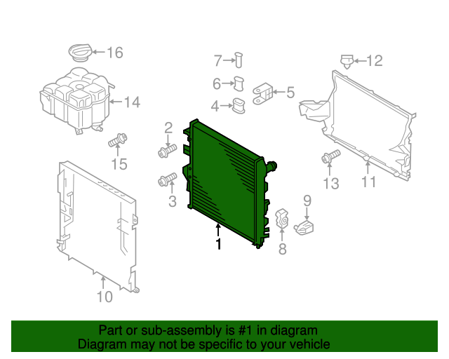 2011-2017 Volkswagen Touareg Radiator 7P0-121-253-A | OEM Parts Online