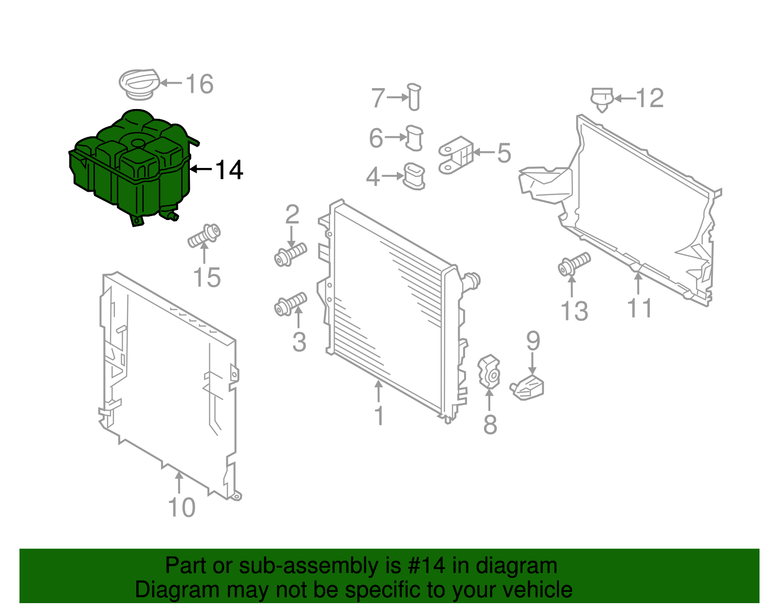 2011-2017 Volkswagen Touareg Expansion Tank 7P0-121-407-B | VW Direct Parts