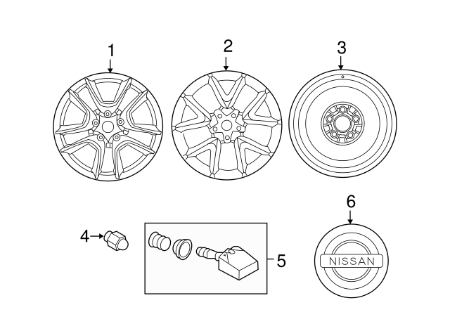 2012-2014 Nissan Maxima Wheel, Alloy 40300-9DA1A | TascaParts.com