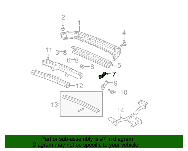 2003-2011 Honda Element Spacer, R Rear Bumper Side 71593-SCV-A00 | OEM ...