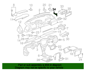 996-573-501-00 - HVAC Temperature Control Panel Bracket 1997-2005 ...