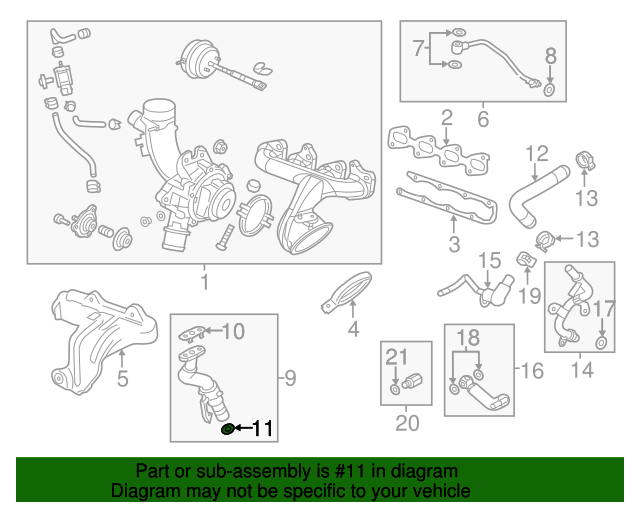 2011-2021 GM Turbocharger Oil Return Pipe Seal 55569840 GM ...