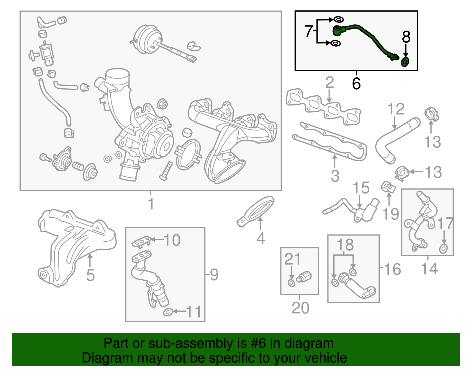 2011-2021 GM GM Genuine Parts Turbocharger Oil Feed Pipe 28290064 ...