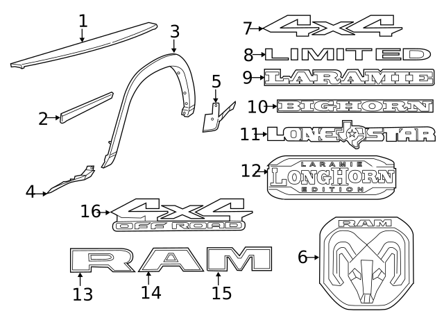 2019-2023 Ram Spat 68362326AD | TascaParts.com