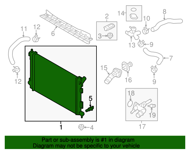 25310-1R010 - Radiator Assembly 2012-2017 Kia Rio | Kia.Parts Store