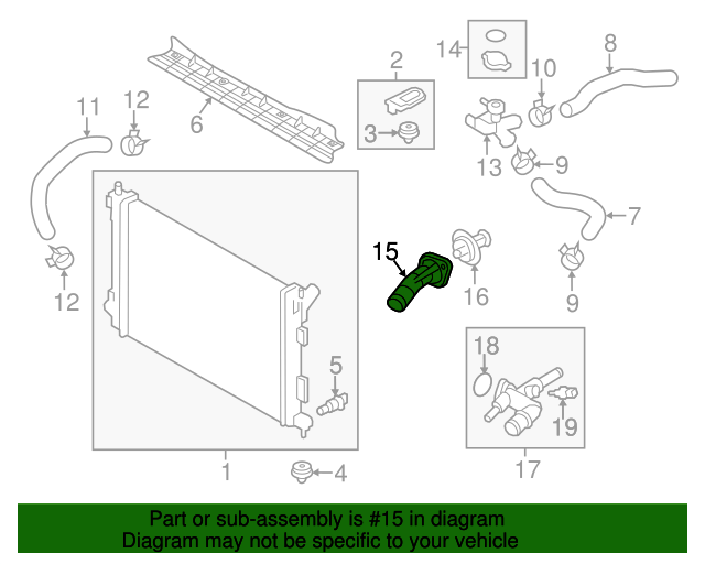 2012-2018 Kia Coolant Inlet Fitting 25631-2B051 | TascaParts.com