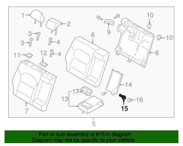 2017-2019 Kia Niro Armrest Base Bolt - Passenger Side (RH) 89097-G5010 ...
