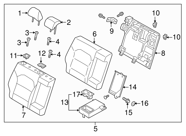 2017-2019 Kia Niro Armrest Base Bolt - Passenger Side (RH) 89097-G5010 ...