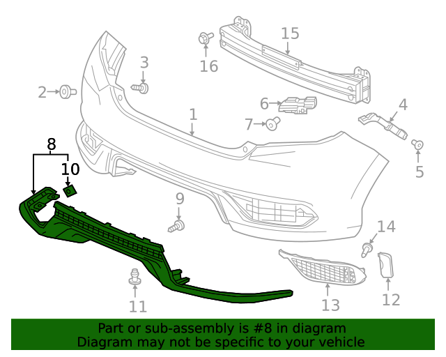 Genuine OEM Honda Lower Cover Part# 71510-TBJ-A00 Fits 2017-2020 Honda ...