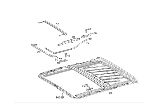 Sliding/Lifting Roof Frame for 2000 Mercedes-Benz E 320 | Mercedes-Benz ...