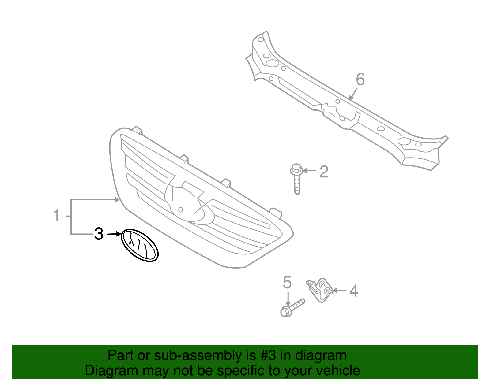 2007-2015 Kia Grille Emblem 86320-3E500 | Retail Performance Auto Parts