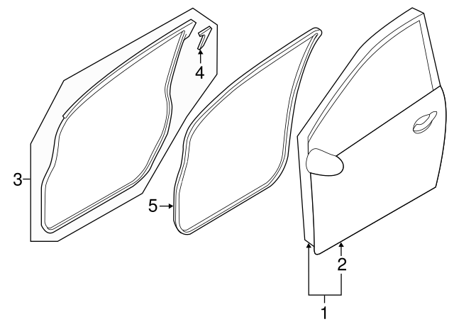 2011-2014 Mazda 2 Weather-Strip On Body - Driver's Side (LH) D651-68 ...