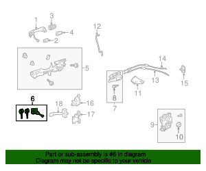 Genuine Toyota Ignition Lock Cylinder Set part# 69057-0R050 for 2013 ...