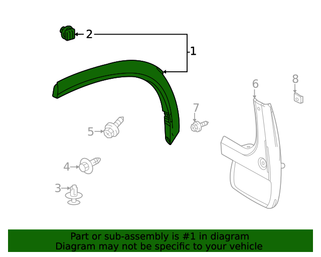 2020-2024 Toyota Highlander Wheel Opening Molding 75087-0E030 | OEM ...
