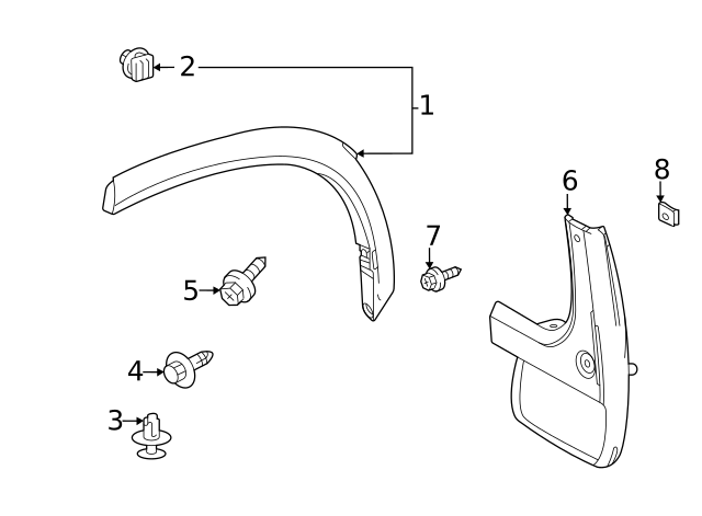 75087-0E030 - Wheel Opening Molding - 2020-2024 Toyota Highlander | OEM ...