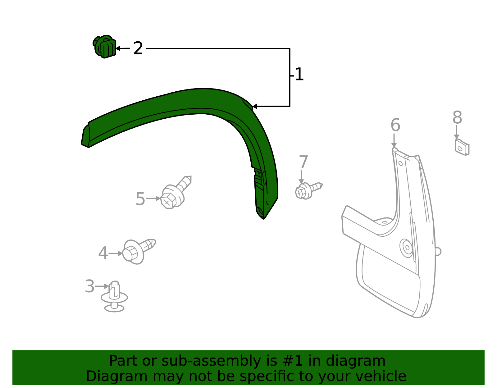 Genuine Toyota Wheel Opening Molding part# 75087-0E030 for 2020-2024 ...