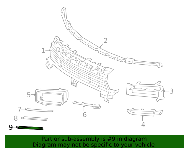 2019-2023 Porsche Cayenne Center Molding 9Y0-807-973-C-041 | Sunset ...