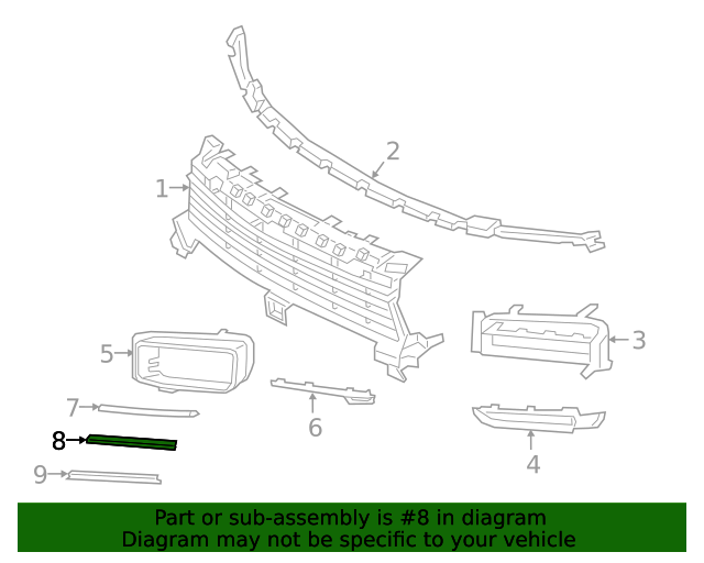 2019-2023 Porsche Cayenne Center Molding 9Y0-807-878-C-041 | Sunset ...