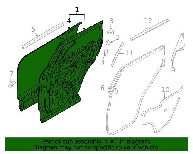 2021-2023 Nissan Rogue Door Shell 82101-6RR1B | OEM Parts Online
