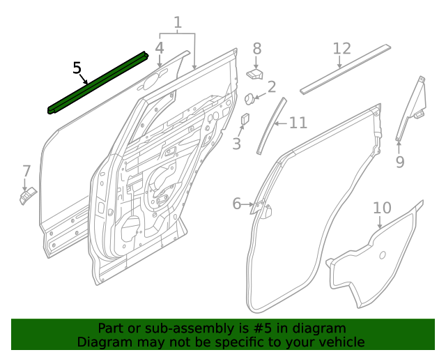 82834-6RR0A - Belt Weather-Strip 2021-2024 Nissan Rogue | Nissan Parts ...