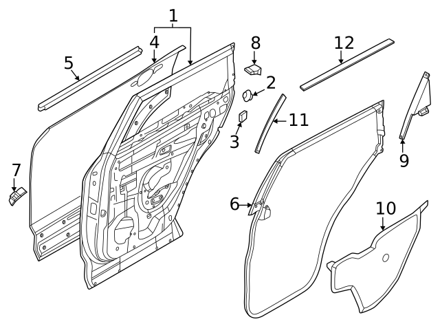 2021 Nissan Rogue Surround Weather-Strip 82830-6RA0A | Nissan Parts Store