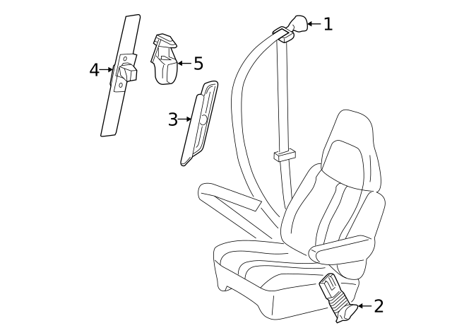 2003-2011 GM Belt & Retractor - Driver's Side (LH) 19260277 ...