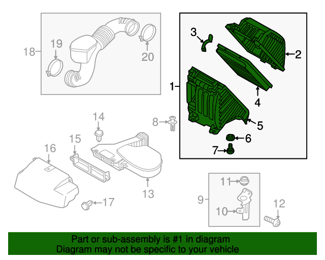 2013-2016 Hyundai Santa Fe Sport Air Cleaner Assembly 28110-4Z200 | OEM ...