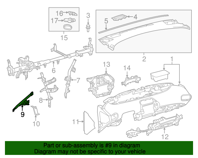 2016-2022 Toyota Instrument Panel Cross-Member Brace 55308-47040 ...