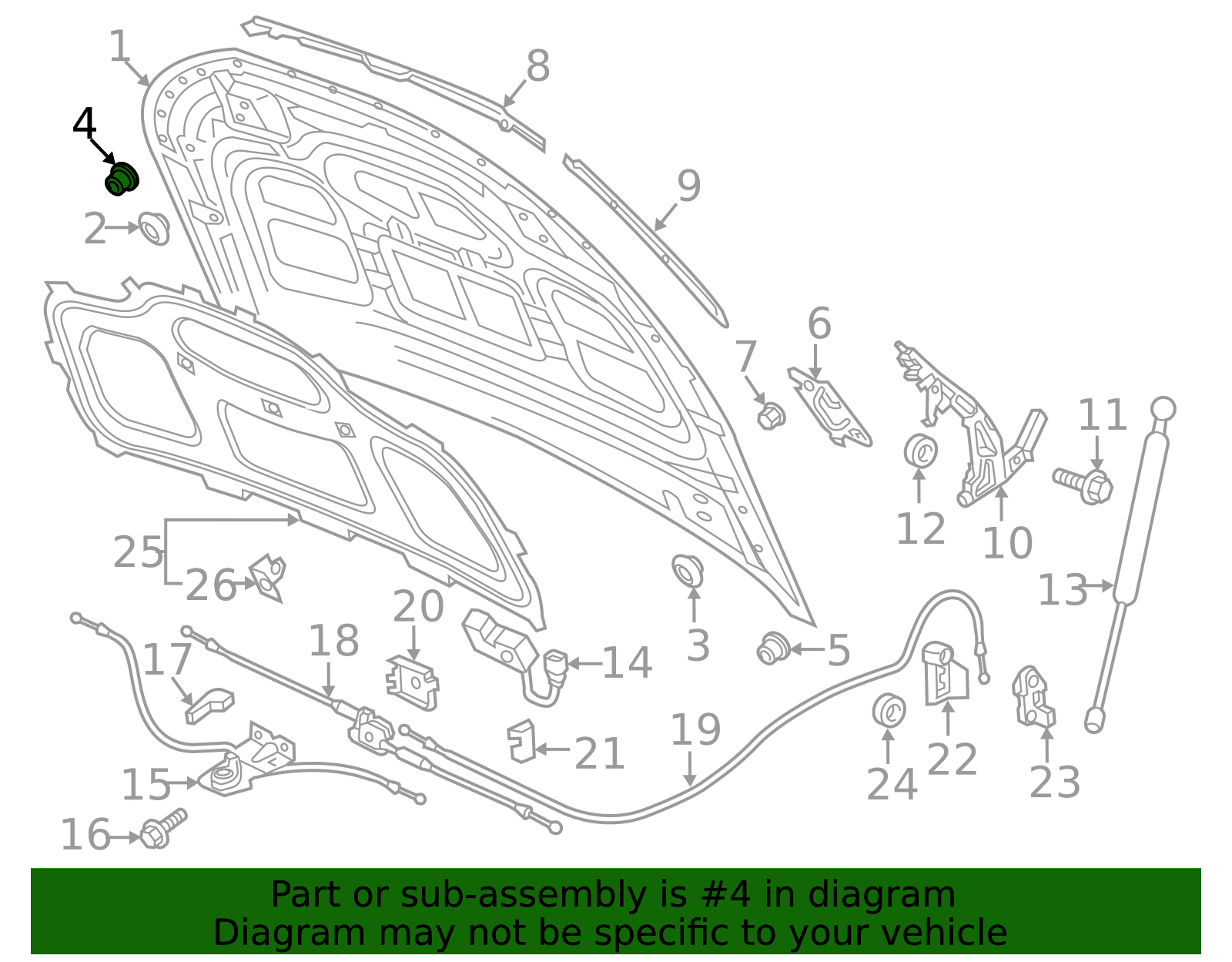 8P0-823-433-B - Hood Bumper 2017-2024 Audi | Audi OEM Parts