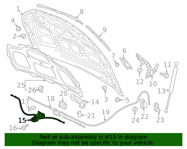 2018-2024 Audi Cable Release 80A-823-529-D | OEM Parts Online