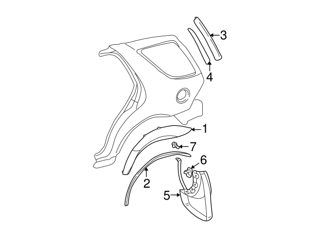 1998-2005 Mercedes-Benz Pillar Molding 163-690-06-87 | MB Parts Store