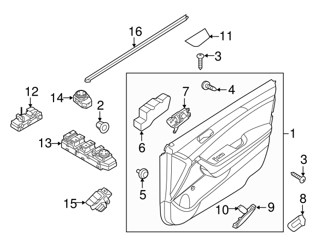 Hyundai - 82306-E6BW0-VTG - Door Trim Panel - 2018-2019 Hyundai Sonata ...