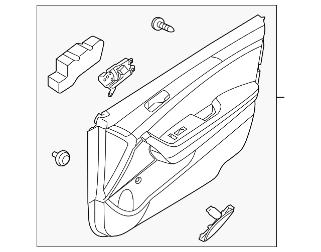 Hyundai - 82306-E6BW0-VTG - Door Trim Panel - 2018-2019 Hyundai Sonata ...