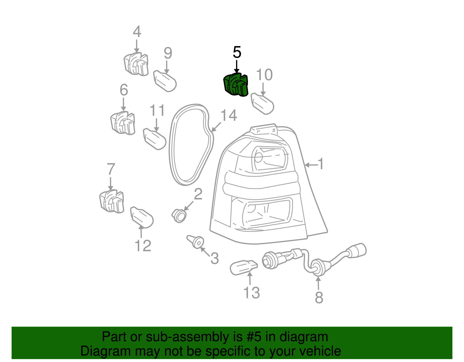 Genuine Toyota Tail Light Socket (Left, Right, Rear) part# 90075-60036 ...