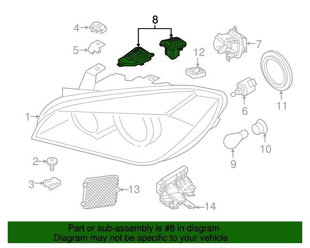 63117428791 - 2016-2019 BMW X1 Led Unit (63-11-7-428-791) | BMW of ...