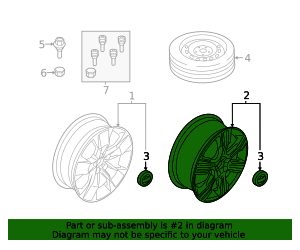 2019-2024 Volvo 19-Inch 5-Spoke Black Diamond Cut Alloy Wheel 31445813 ...