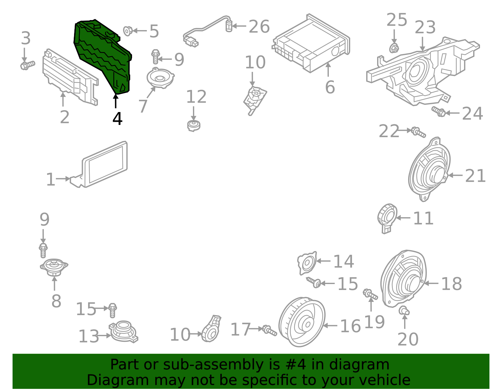 8W7-907-371 - Radio Amplifier Bracket 2018-2019 Audi | AutoNation Parts