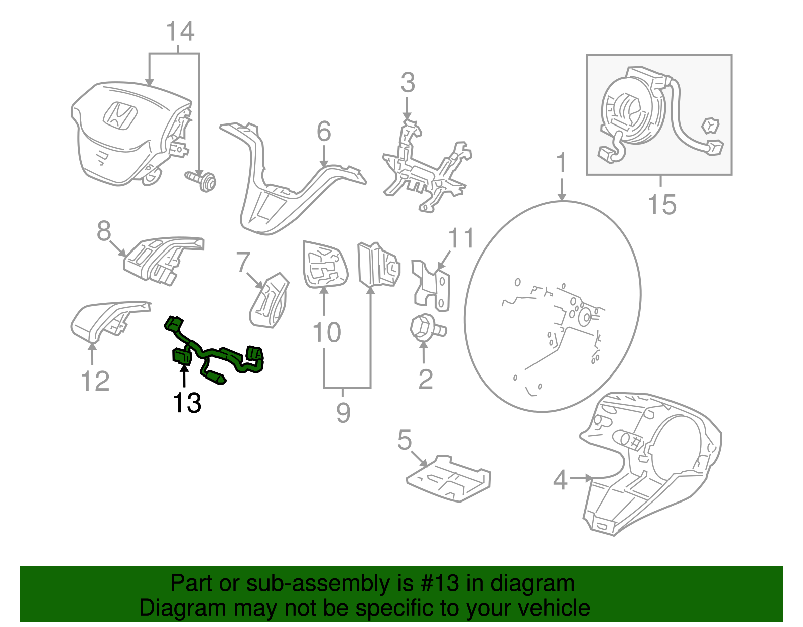 77901-SWA-A00 - Sub-Wire Cable Reel - 2007-2011 Honda CR-V | Honda Car ...