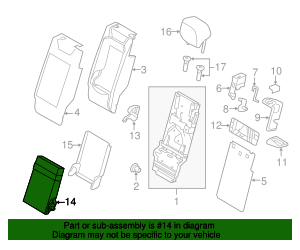 2011-2018 Porsche Cayenne Armrest 958-522-081-00-7EG | Porsche Marin