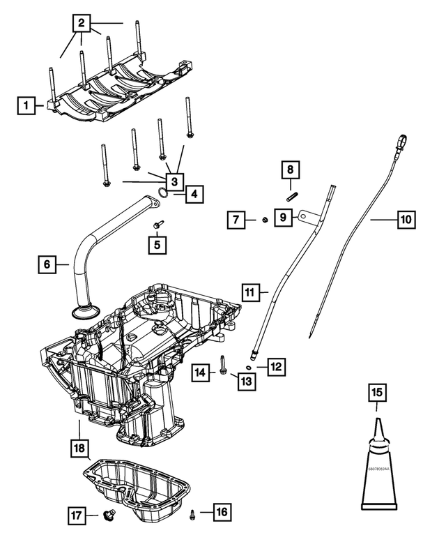 2012-2018 Jeep OEM NEW Mopar 2012-2018 Jeep Wrangler 3.6L Engine Oil ...
