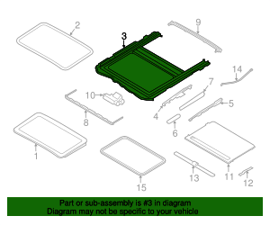 Genuine BMW 54-10-7-300-238 | Sunroof Frame | FREE Shipping on Most ...