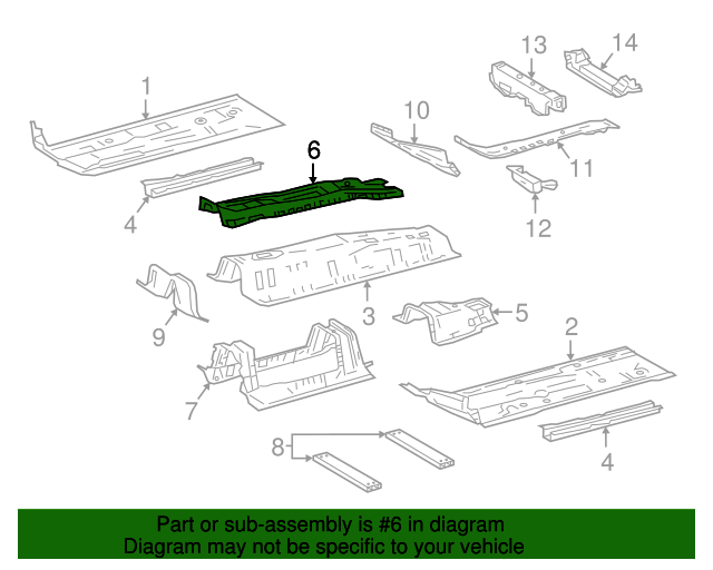 2016-2023 Toyota Floor Pan Reinforcement 58015-47050 | Toyota Parts Center