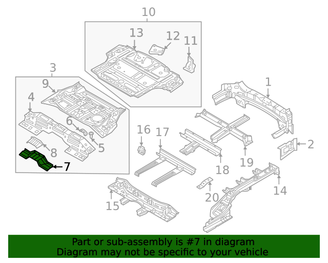 65528-P2000 - Floor Pan Reinforcement 2021-2022 Kia Sorento | Kia.Parts ...