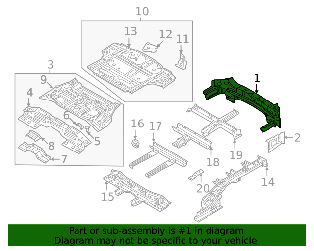 69100-P2050 - Rear Body Panel 2021-2024 Kia Sorento | Kia.Parts Store