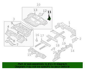 2021-2025 Kia Sorento Floor Pan Reinforcement 65652-P2000 | Kia ...