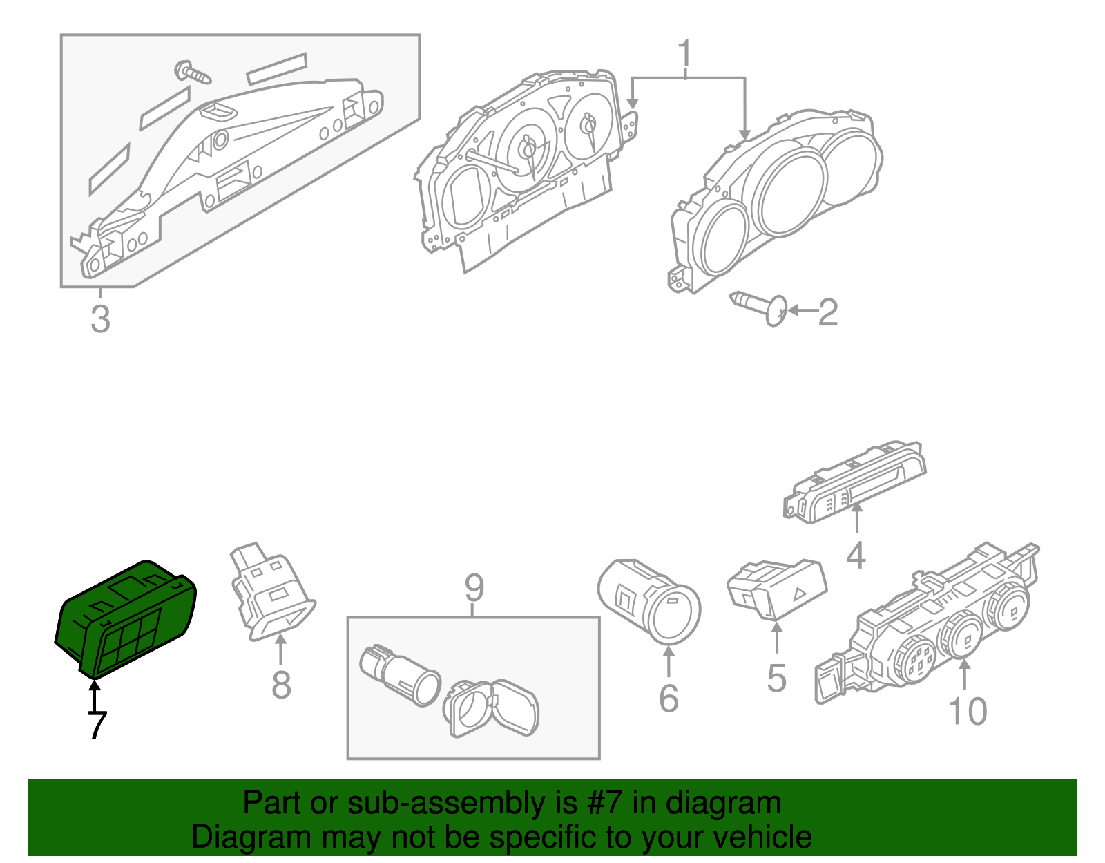 BJS7-66-170 - Stab Control Switch 2018 Mazda MX-5 Miata | AutoNation Parts