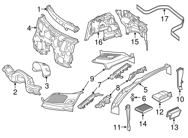 253-830-49-00 - Cowl Cover 2016-2022 Mercedes-Benz | AutoNationParts.com