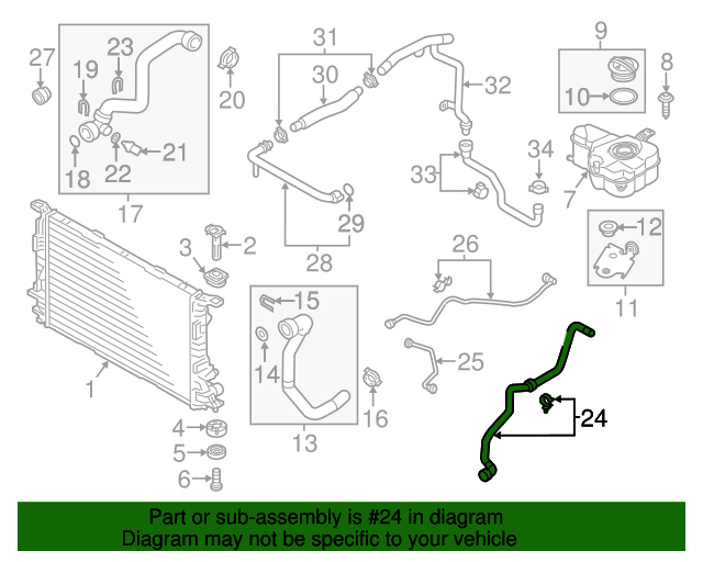 4H0-121-088-AD - Reservoir Hose 2014-2016 Audi A8 Quattro | Audi OEM Parts