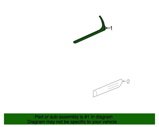 22774086 - Rear Driver Side Door Window Outer Sealing Strip - 2007-2014 ...