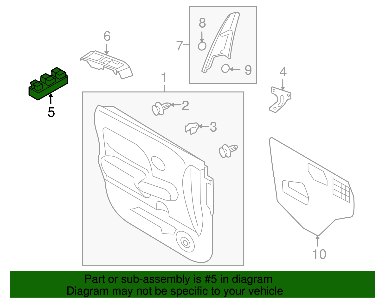 2009-2014 Nissan Cube Window Switch 25401-1FC1A | Temecula Nissan Parts